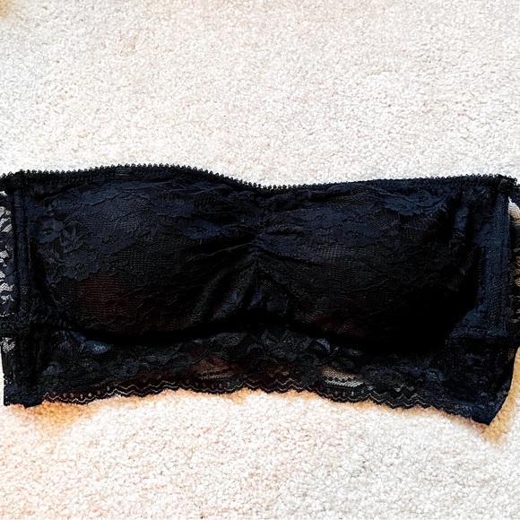 Pucker Up | Intimates & Sleepwear | Womens Black Lace Strapless Bandeau ...